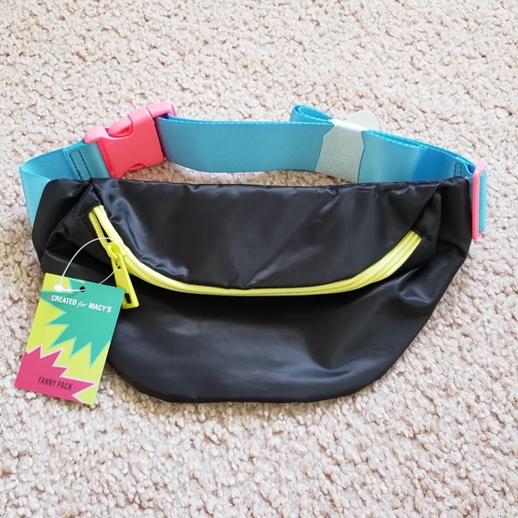 Macy's | Bags | Nwt Neon Black Fanny Pack Cool School Fanny Pack In ...